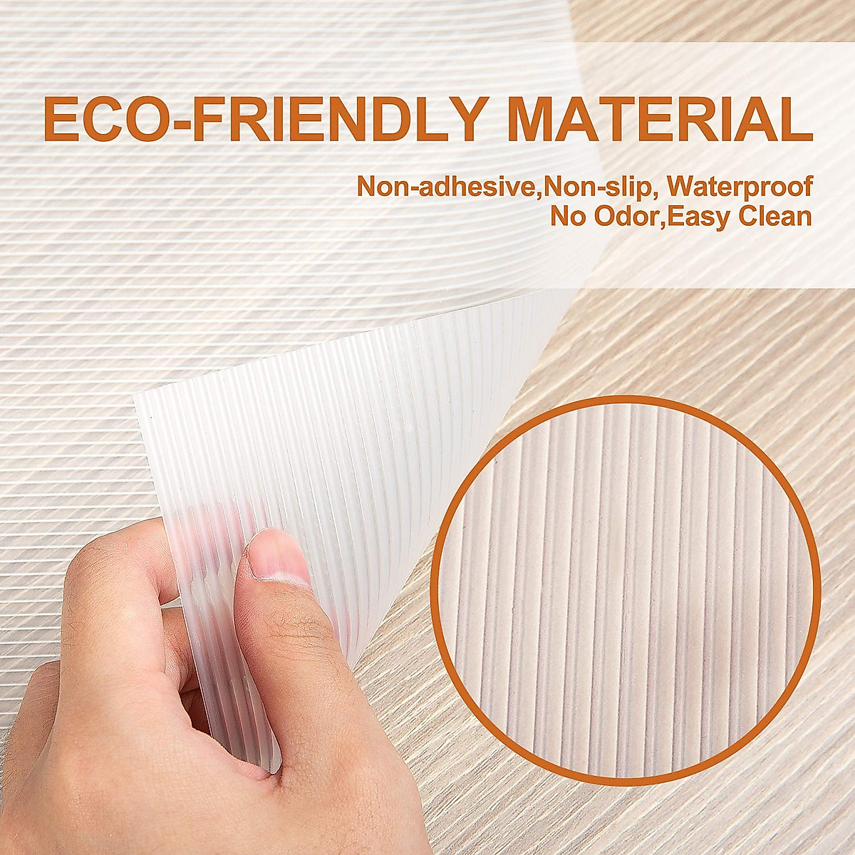 SinhRinh Shelf Liner, Non-Adhesive Drawer Liner, Double Sided Non-Slip Cabinet Liner 12IN x 10FT Cuttable and Washable for Kitchen, Shoe Rack and Refrigerator - Clear