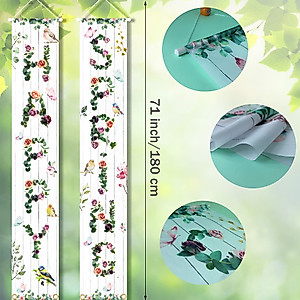 Spring Banner Outside Floral Porch Sign Outdoor Farmhouse Happy Spring Door Decor Flower Front Porch Hanging Flags for Spring Easter Holiday Party Garage Home Yard Wall Decor