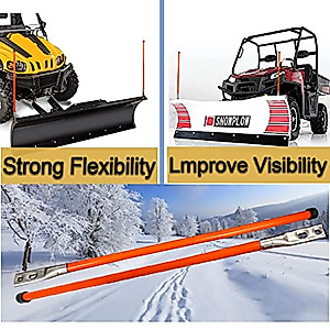 C CLINK 36" Snow Plow Markers Blade Guides Orange 3/4'' Thickened Material Never Break Stainless Steel Joint Fit for Blizzard Boss SNO-Way Western Snowplows & Many More Pickup Truck SUV UTV ATV