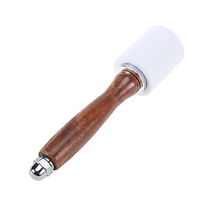 LuckyHigh 2 Type Nylon Hammers Leather Carving Mallets Wood Handle for DIY Stamping Sew Leather Cowhide (2 Pack)