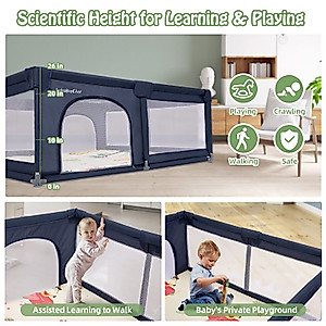 Large Baby Playpen, Playpen for Babies and Toddlers, Extra Safe with Anti-Collision Foam Baby Fence, Indoor & Outdoor Playard Kids Activity Center