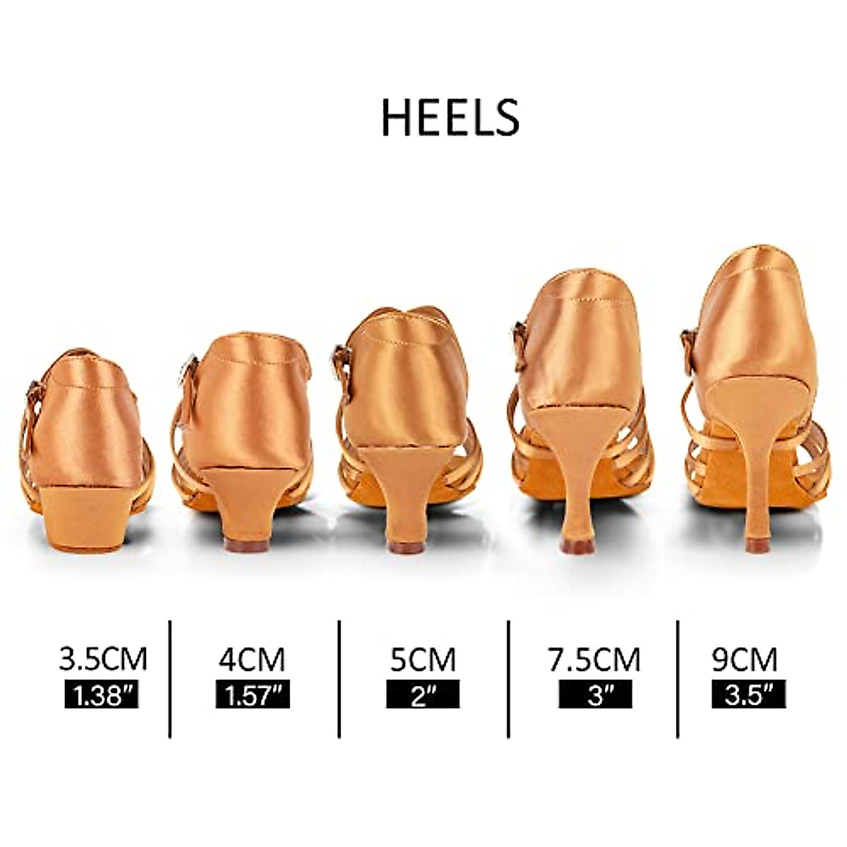 DKZSYIM Women's Satin Latin Dance Shoes Professional Ballroom Salsa Practice Performance Dancing Shoes,213-ZS-Brown-7.5,US 9