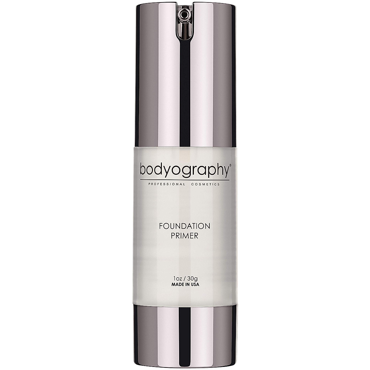BODYOGRAPHY - Foundation Primer (Clear): Flawless Anti-Aging Salon Makeup Primer w/Vitamin E, A, Jojoba, Grapeseed Oil | Control Shine | Gluten-Free, Cruelty-Free, 1 oz.