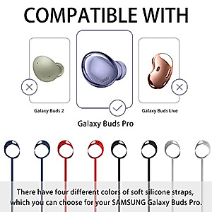 Alquar for Galaxy Buds Pro Strap, Soft Silicone Special Anti-Skid Design Sports Anti Drop Anti Lost Strap Lanyard Accessories ONLY Compatible with Samsung Galaxy Buds Pro Earbuds Neck Rope Cord-Black
