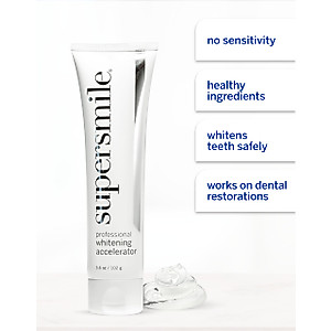 Supersmile Professional Whitening Accelerator - Powerful Whitening without Sensitivity - Safe and Effective on Dental Restorations (3.6 Oz)