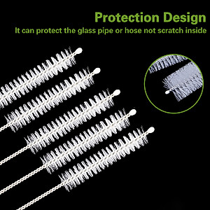 Straw Cleaner Brush Set, 10 Pieces 10 Inch Stainless Steel Handle Straw Brush Set, Extra Long Straw Brush for Tumbler, Sippy Cup, Water Bottle and Tubes (10inch)