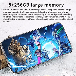 VIQEE Phones U21, 5G Unlocked Phones, 2K FHD+ Screen, Mobile Phones 6GB+256GB ROM+TF 128GB, Snapdragon Gen2 Processor, Smartphone Android Camera 24MP+64+12+12MP, WiFi NFC, Dual Sim - Silver