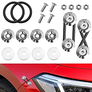 NTNEV Bumper Quick Release Fasteners Kit, Quick Release Trunk Front Rear Bumper, Universal Car Bumper Trunk Fender Hatch Lid (Silver)
