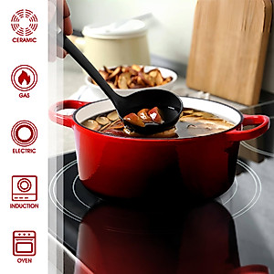 Generic 4.5 Quart Enameled Cast Iron Dutch Oven Pot with Lid, Dual Handles Enamel Dutch Oven, Non-Stick Round Dutch Oven for Bread Baking (Gradient Red), ZTG-CH-001