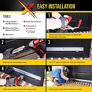 Xcluder 48 in. Standard Door Sweep, Aluminum 2-Pack, Seals Out Rodents & Pests, Enhanced Weather Sealing, Easy to Install; Rodent Protection; Rodent Proof Door Sweep