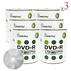 Smartbuy 1800-disc 4.7gb/120min 16x DVD-R Logo Top Blank Data Recordable Media Disc