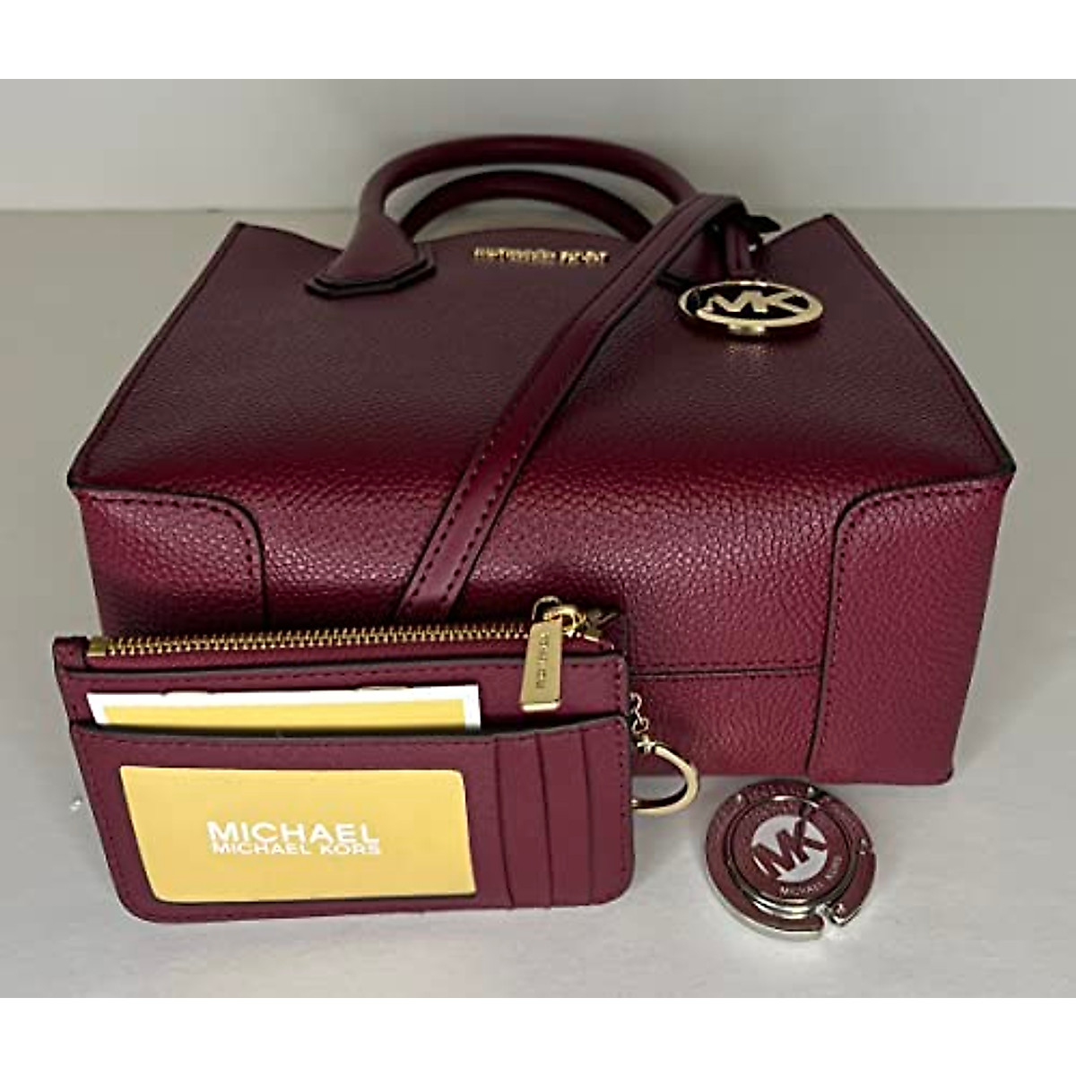 Michael Kors MICHAEL Michael Kors Mercer MD Messenger bundled SM TZ Coinpouch Purse Hook (Mulberry)