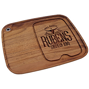 My Personal Memories Premium Personalized Wooden Steak Plate with Juice Groove - Custom Rustic Grill Serving Board for Meats, Chicken, Ribs, Barbecue