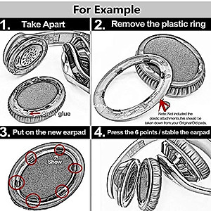 Replacement Ear Pads Cups Cushion Compatible with Corsair HS50 HS60 HS70 Pro Gaming Headset Headphones Earmuffs (Style 2)