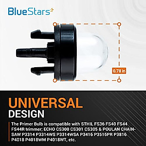BlueStars 6 Pcs 530047721 503936601 188-512 Primer Bulb - for 2-Cycle Small Engine Poulan PP136 PP136E PP330 Echo Chainsaw Ryobi BP42 Homelite Bolens String Trimmer Leaf Blower 125B 125BX 125BVX