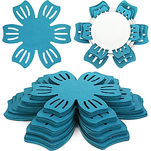 Nuogo 30 Pieces Pot and Pan Protectors, 5 Different Size, Max 16" D, Pan Protector Pads Pot Separators for Stacking, Anti Slip Non Woven Pan Dividers, Avoid Scratching or Marring When Stacking, Teal