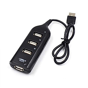 Lysee Data Cables - 1PC Mini USB 2.0 Hi-Speed 4 Port USB Hub Splitter Hub Adapter for PC Computer for Portable Hard Drives 0 - (Color: Black)