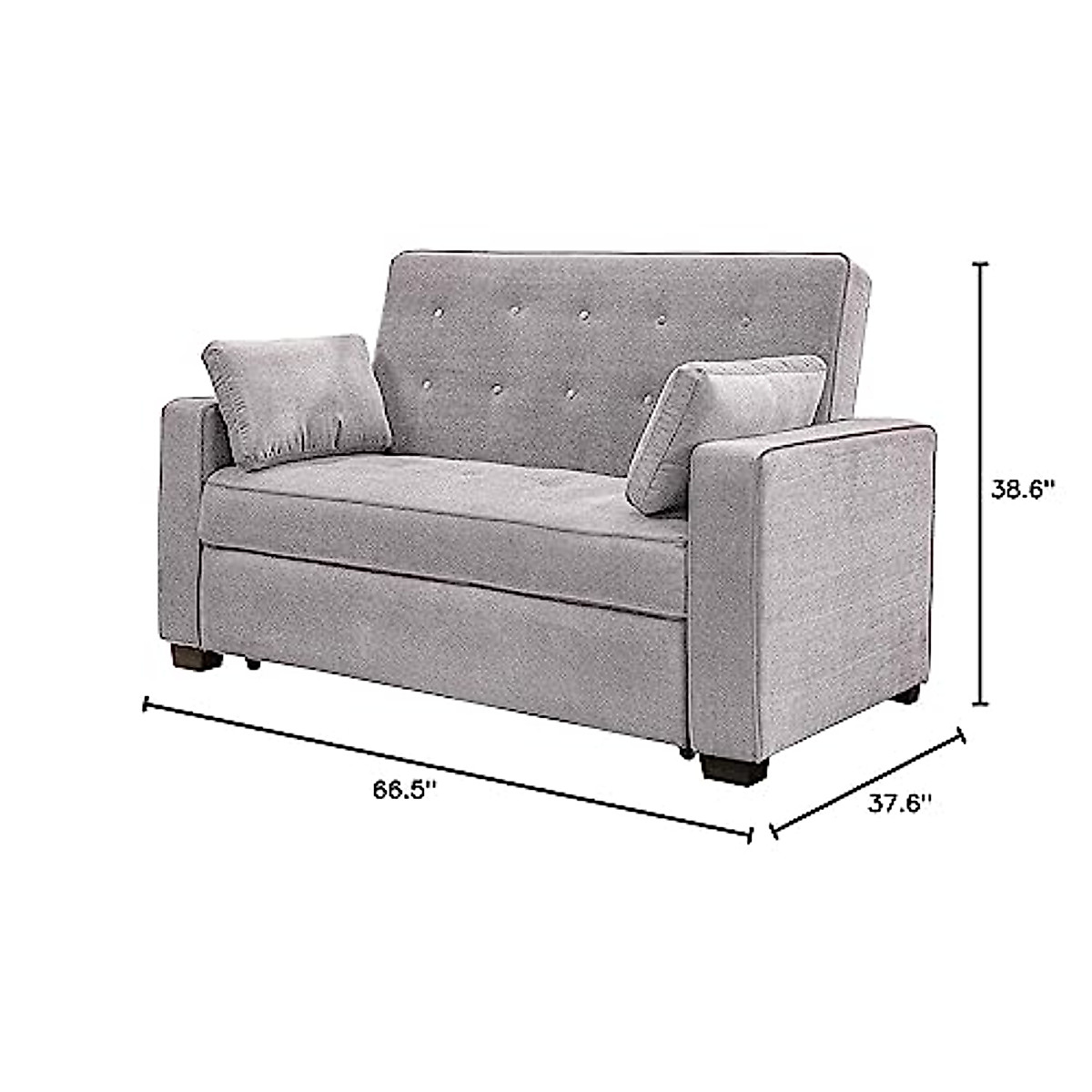 Serta Convertible Sofa, Light Grey