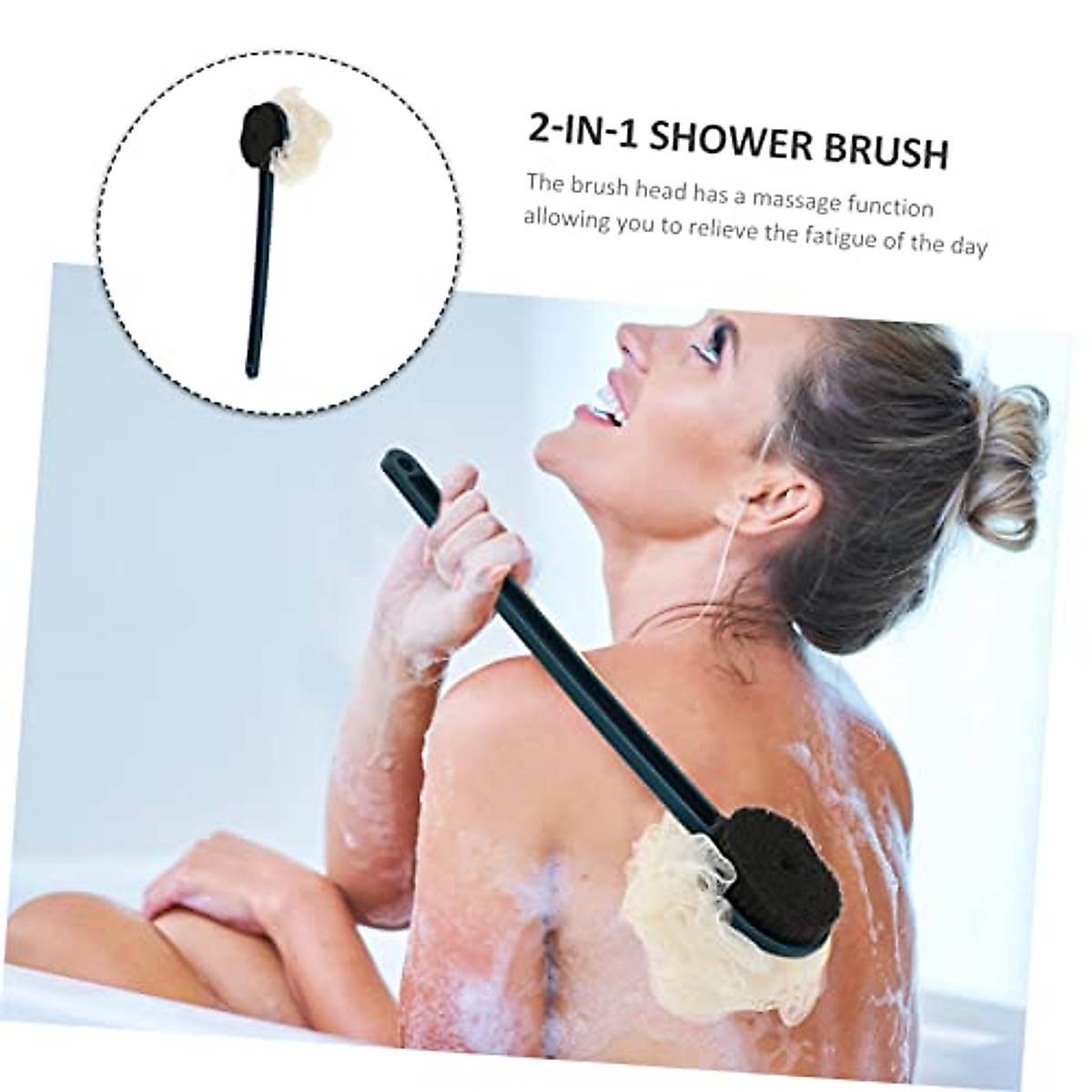 minkissy Bath Ball Bath Brush Bath Scrubber for Body Shower Brush for Body Bath loofah Bath Sponge Back Scrubber Dual- Sided Shower Brush Back Scrubber with Handle Mesh Shampoo Brush 2 in 1