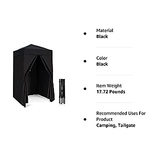 EAGLE PEAK Flex Ultra Compact 4x4 Pop-up Canopy, Sun Shelter, Changing Room, Portable Privacy Canopy Cabana for Pool, Fashion Photoshoots, or Camping, Black