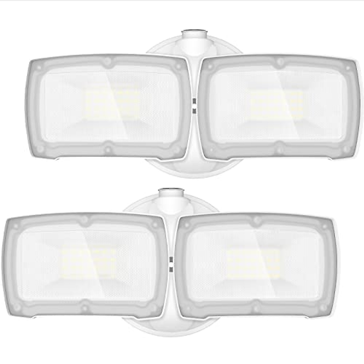 LEPOWER 2 Pack LED Security Light Dusk to Dawn Outdoor Flood Light Fixture with 2 Adjustable Heads, 3000LM/28W, 5500K, IP65 Waterproof Exterior Flood Lights for Garage, Backyard (White)