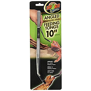 Zoo Med Labs Angled Stainless Steel Feeding Tongs, 10"