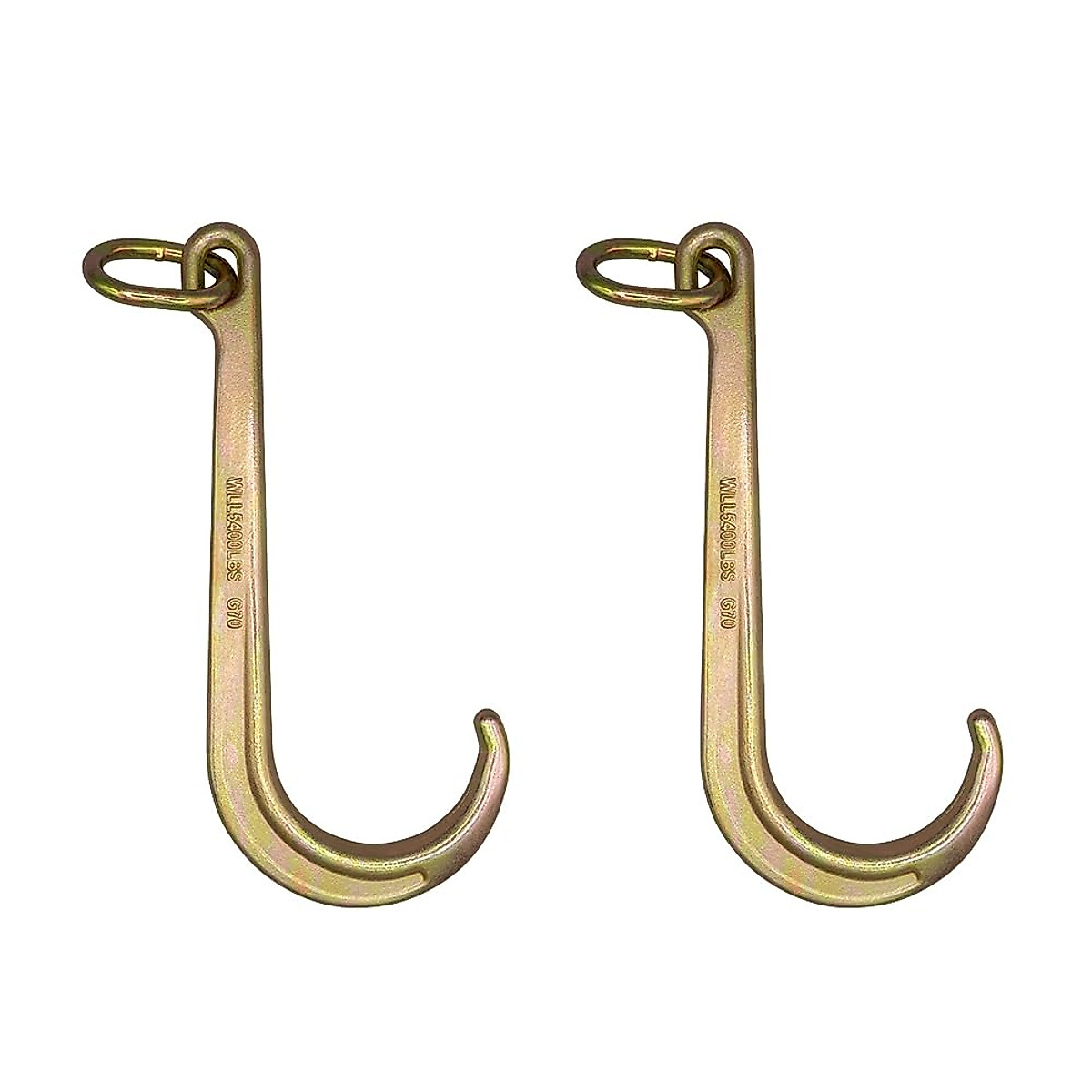 Mytee Products (2 Pack 15" Inch J Hook Heavy Duty Grade G70 Tow Axle Strap Wrecker Roll Back Clevis 5400#