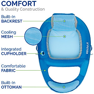 Kelsyus Spring Float Pool Lounger Chair, Light Blue