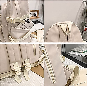 Kawaii Backpack with Pins Multi-Pocket Cute Accessories School Bag Rucksack Large Capacity for Girls Teens (Green)