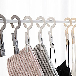 JCBIZ 20-Pack Drying Clips Laundry Hooks, Portable Clothes Pins Hanging, Plastic Clips Hanger Best for Home Travel Outdoor - (Dark Grey)