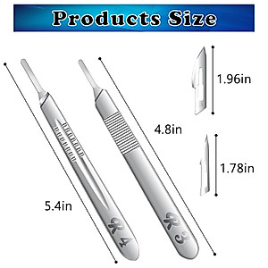40 Pieces Scalpel Blades #11#23 Scalpels Surgical Blades with 2PCS #3#4 Handle & Storage Box,Individually Wrapped High Carbon Steel Blades for Sculpting, Cutting,Crafts & More