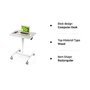 SMUG Standing small-106-WHITE Laptop Desk, 19''x26'', White