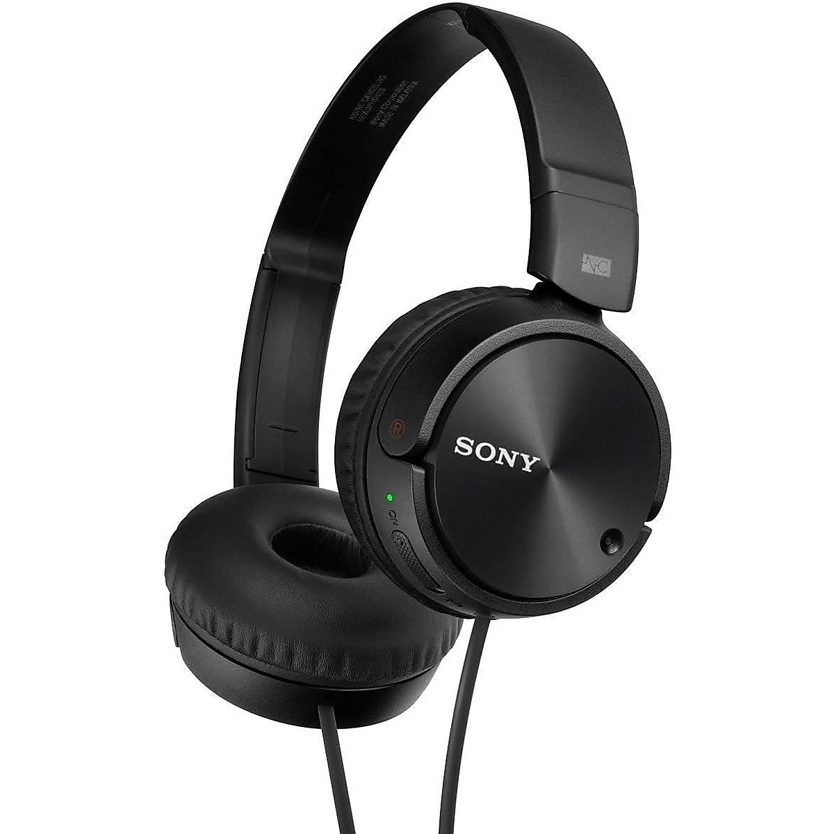 Sony MDR-ZX110NC Extra Bass Noise-Cancelling Headphones with Neodymium Magnets & 30mm Drivers, Black (Renewed)