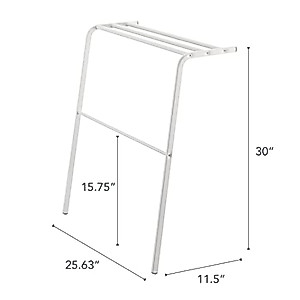 YAMAZAKI home Plate Leaning Bath Towel Hanger White,