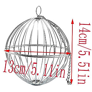 LQ Industrial Pet Hay Ball Small 13cm Stainless Steel Animals Hay Dispenser for Hamsters Gerbils Rat Chinchillas Guinea Pigs