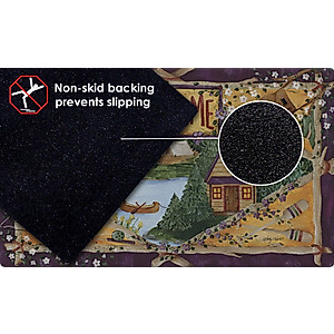 Toland Home Garden 800041 Lakeside Welcome Summer Door Mat 18x30 Inch Fishing Outdoor Doormat for Entryway Indoor Entrance