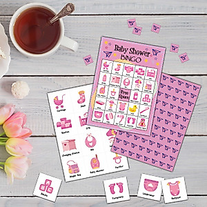 KFNER Baby Shower Bingo Game Cards - 24 Players Bingo Game Set Indoor Outdoor Activities - Baby Shower Party, Gender Reveal Party Favors Supplies -A06