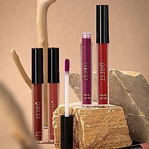 ZAMANIYA 3 In 1 Lip Gloss Set With Matte Lipstick ,Moisturizing Lip Gloss And 2mm Lip Liner Liquid Lipstick Long Lasting Makeup Lip Plumping Lipstick Lipgloss Soft And Smooth Like Cream (05 - Maple Leaf Red-Brown)