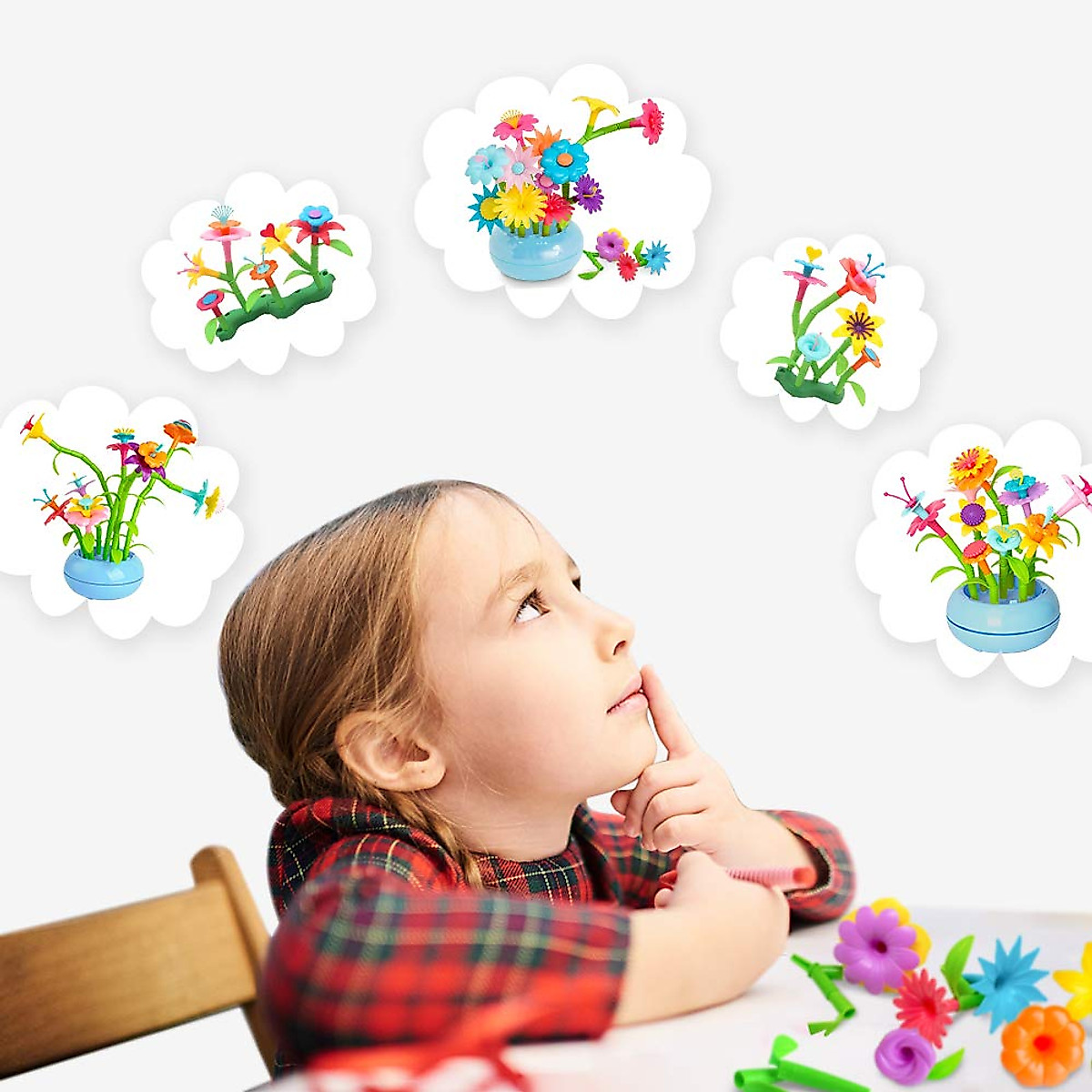 GAMZOO Flower Garden Building Toys Girls Birthday Gifts for 3 4 5 6 Year Old Toddlers STEM Arts and Crafts (150pcs)