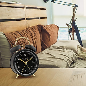 La Crosse 617-3314BG Black Twin Bell Quartz Alarm Clock