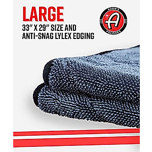 Adam's Jumbo Plush Drying Towel 33 x 29 inches 1500 GSM - The Most Absorbent Microfiber Drying Towel You Have Ever Used (1 Pack)