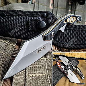 Tactical Knife Hunting Knife Survival Knife 7.25" Fixed Blade Knife With Hybrid Blade Camping Accessories Camping Gear Survival Kit Survival Gear Tactical Gear 79224 (Black / Gold)