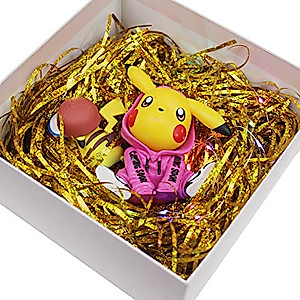 250 Grams Shiny Iridescent Film PP Hamper Shreds & Strands Shredded Crinkle Confetti for DIY Gift Wrapping & Basket Filling (Golden)