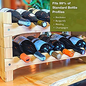 Vistal Stackable Wine Rack | Modern Countertop Bottle Storage | Freestanding Wine Organizer | Custom Design | Solid Wood