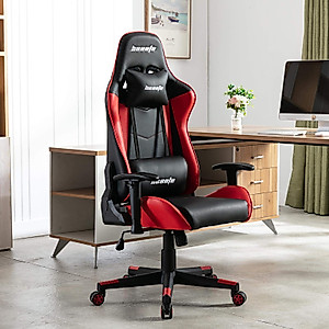 Hosote Ergonomic Gaming Chair for Adults, High Back Racing Computer Gaming Chair, E-Sports Gamer Chair, Big and Tall Video Gaming Chair, PU Leather Desk Chair Task Chair Office Chair(Red)
