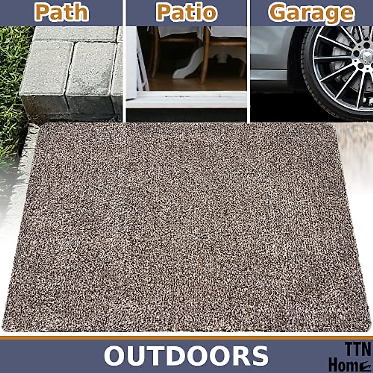 TTN Home Entryway Rug 24" x 36", Front Door Mat Indoor Entrance, Indoor Door Mat, Microfiber Rugs for Entryway, Entry Throw Rug with Rubber Backing Washable, Absorbent Door Mat, Muddy Mat for Dog