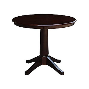 International Concepts 36" Round Top Pedestal Table-28.9" H, Black