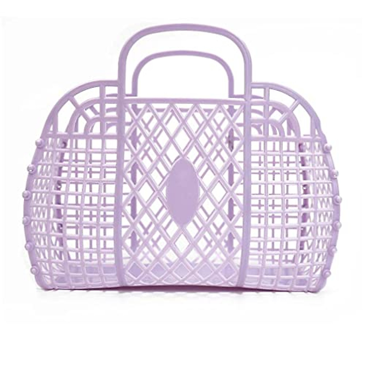 80's Retro Style Jelly Purse Retro Jelly Beach Bag Summer Child Bag Plastic Storage Basket Kids Baby Wedding Flower Girl Bachelorette Favors Boo Bags (021Lilac)