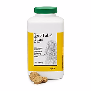 Pet-Tabs Plus Multivitamin and Mineral Supplement for Puppies and Dogs of all Sizes and Life Stages, Chewable Tablet, 180 Count Bottle