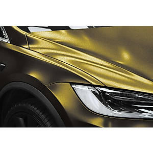 2pcs 4"x8" (10cmx20cm) Sample Bond Gold Matte Metallic Satin Pearl Vinyl Wrap Auto Car Sticker Decal Film Sheet Bubble Free Air Release Technology